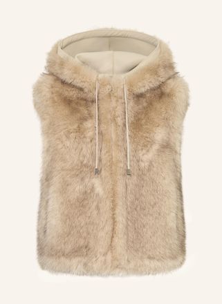 Maje Kunstfell-Weste beige