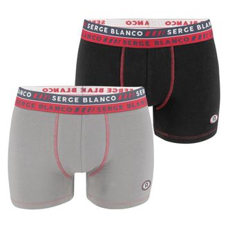 Serge Blanco Lot de 2 Boxers homme surpiq&ucirc;res Class