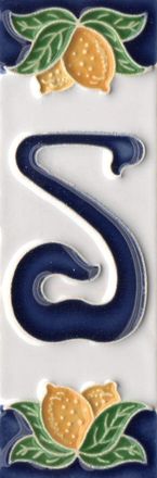 Generic Hausnummern, italienische Keramik-Zahlen und Buchstaben, Zitronendesign, Fliesengröße: 10 cm x 3,5 cm