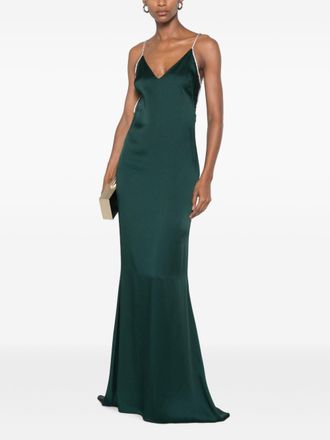 Tom Ford Womens Long Dress Green Acetate