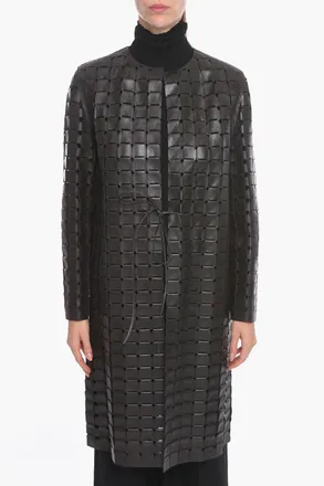 Bottega Veneta Mantel aus geflochtenem Leder SATINE mit Kordelzug Bottega Veneta