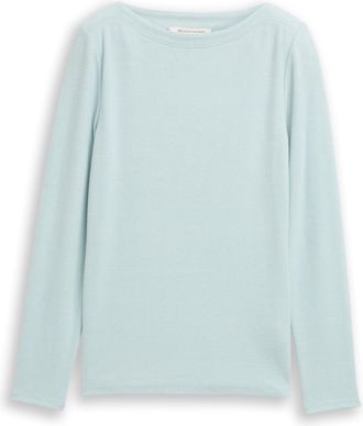 Tom Tailor Damen 1039801 Longsleeve T-Shirt, 14395-Silver Cloud Blue Melange, XXL