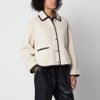Anine Bing Camden-Jacke in Beige aus Kunstlammfell