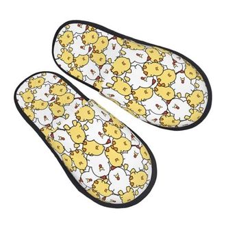 Generic Pantoufles Poule Et Poussins Mignons Doux Pantoufles De Maison Peluche Hiver Chausson Pour Int&eacute;rieur Voyage Homme M
