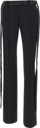 The Attico Femme, Pantalons, Noir, Taille: 36 FR Tie-detailed Belted Straight Pantalons
