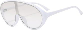 Generic Lunettes De Soleil D&eacute;coratives &Agrave; Monture Large For Femme Et Homme, Id&eacute;ales For Lext&eacute;rieur, La Conduite Les Vacances(White)