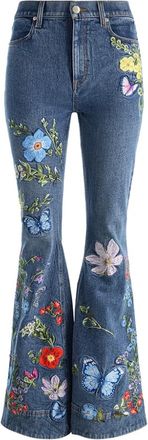 Alice & Olivia Femme, Jeans, Bleu, Taille: W28 Beautiful Embroidered Jean