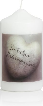 Wiedemann Trauerkerze mit Fotoabziehbild In Lieber Erinnerung 150/80mm (Wei&szlig;)