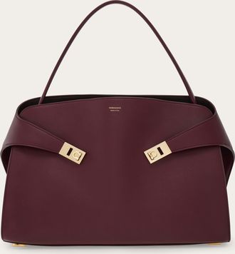Ferragamo Damen Zweifarbige Schultertasche Hug Soft (L) Violett