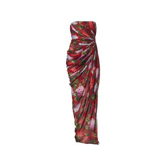Carolina Herrera Strapless Draped Maxi Dress