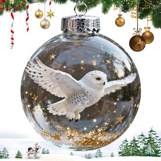 Generic 2026 Wildlife Wonders Collection Crystal Glass Ornament - Christmas Ball Ornaments 3D Animal Xmas Tree Decoration Christmas Ornaments Hanging Balls fo