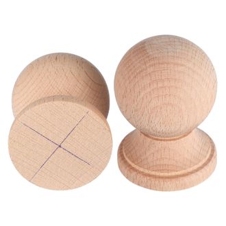 BESPORTBLE 2 St&uuml;ck Holz finials aus Massivem Hartholz Nat&uuml;rliche Maserung Klassische Kugelform Unlackiert Dekorative M&ouml;bel Treppenpfosten Verzierungen Langlebig 