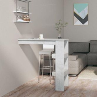 vidaXL Table de bar murale Gris B&eacute;ton 102x45x103,5cm Bois ding&eacute;nierie