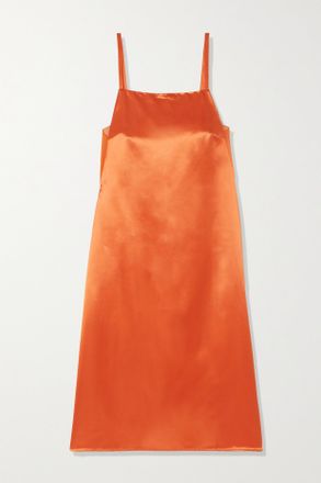 Loewe Kleid Aus Satin Mit Seideneins&auml;tzen - Orange