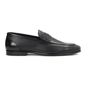 Kazar Herren schwarze Slip-On-Loafer aus Kornleder - - Shoes - Herren - Schwarzk - 44 EU