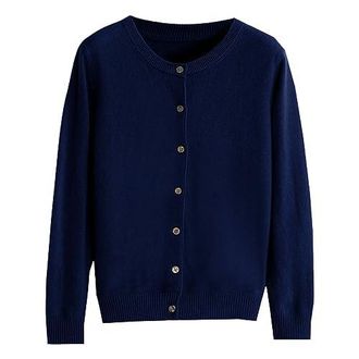 Generic Gilet Femme Cardigan Pull Cachemire Col V Long Grande Taille Gilets Chic et Elegant L&eacute;Ger Manches Longues Laine Cardigan avec Boutons Pull en Tricot M