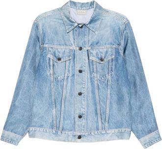 Pierre-Louis Mascia Femme, Vestes, Bleu, Taille: 38/40 FR Aloqhi Veste en Soie Faux Denim