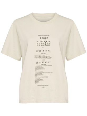 Maison Margiela t-shirt en coton à imprimé Care Label - Tons neutres