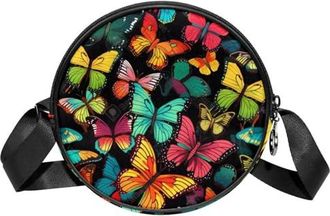 Generic Sac &agrave; bandouli&egrave;re rond pour femme, petit sac &agrave; bandouli&egrave;re avec fermeture &eacute;clair, bretelles r&eacute;glables, style d&eacute;contract&eacute;, pour femmes et filles