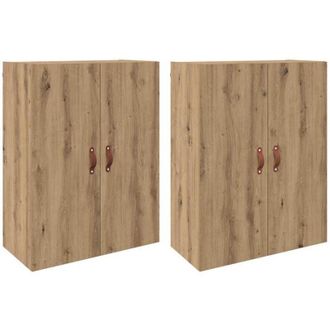 vidaXL Wandmontierte Schränke 2 pcs Eiche handwerklich Vidaxl