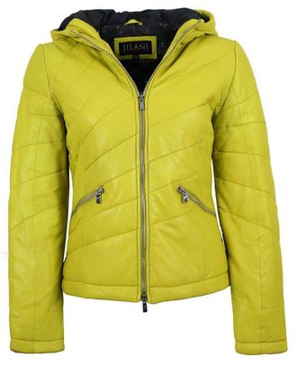 Jilani Lederjacke Kiko KJ Jilani - Damen Lederjacke Steppjacke Lammnappa lemon gelb