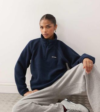 Columbia Exclusivit&eacute; ASOS - Olive Spring - Polaire &agrave; col zipp&eacute; - Bleu marine