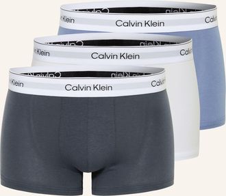Calvin Klein 3er-Pack Boxershorts Icon Cotton Stretch Low Rise blau