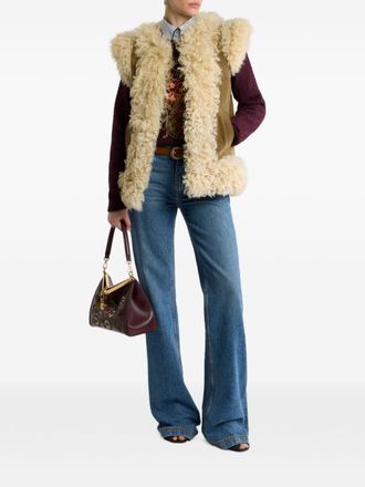 Etro Embroidered Lambskin Gilet - Beige