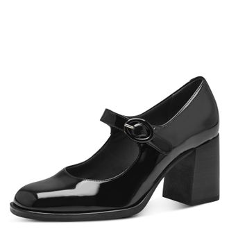 Tamaris Damen Klassische Ballerinas, Frauen Flats,TOUCHit-Fußbett,Slip-ons,klassisch elegant,Ballerinen,Pumps,Halbschuhe,Slipper,Black PATENT,37 EU