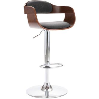 vidaXL Vidaxl - Tabouret de bar Contreplaqu&eacute; et tissu gris