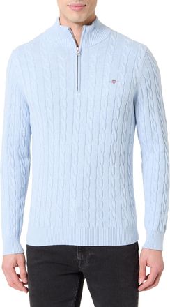GANT Herren Cotton Cable Half Zip Pullover, Ice Blue Melange, 3XL