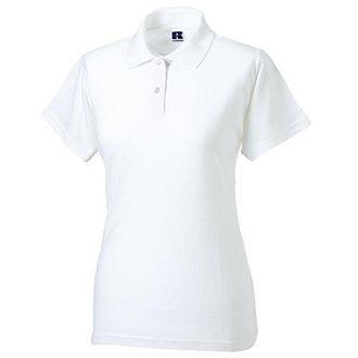 Russell Athletic Russell - Polo 100% Coton &agrave; Manches Courtes - Femme (M) (Blanc)