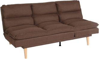 Hhg Schlafsofa HHG 368, G&auml;stebett Schlafcouch Couch Sofa, Schlaffunktion Liegefl&auml;che 180x110cm Stoff/Textil braun