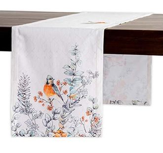 Maison d'Hermine Whitish Shabby Chique Chemin de Table 100 % Coton pour f&ecirc;tes d&icirc;ner Vacances Cuisine Thanksgiving/No&euml;l (50cm x 150cm)