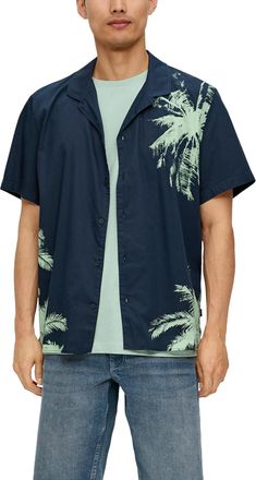 s.Oliver Kurzarmhemd mit Frontprint aus Baumwollmix