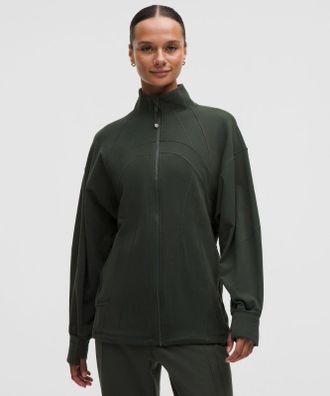 lululemon Define Oversized-Jacke Luon f&uuml;r Frauen - Gr&ouml;&szlig;e 0 in Rainforest Green