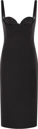 Elisabetta Franchi Femme, Robes, Noir, Taille: 36 FR Robe Fourreau Ajust&eacute;e en Cr&ecirc;pe L&eacute;ger