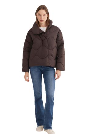 Mavi Damen HIGH COLLAR JACKET Jacke, Chocolate Martini, XS