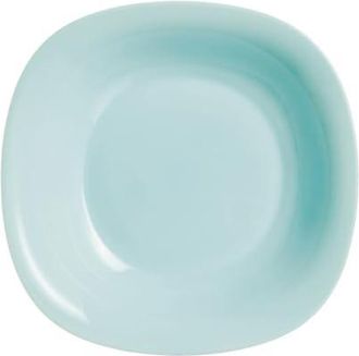 Arc International ARC 5919302 Teller aus Glas, Opal-Boden, Farbe Türkis, quadratisch, 21 cm, Glas