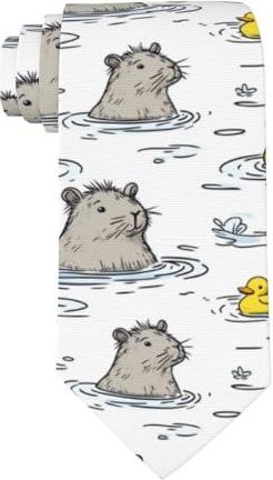 Generic Canards Jaunes Capybara Cravate Décontractée Cravate Homme Polyvalente Cravates Hommes Pour Accessoires Entreprise Travail