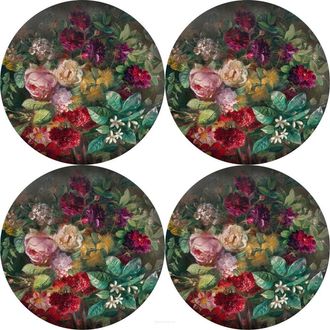 Bertoni Tischsets 4 Stück Aus Filz 4D Filzset Rund Filzuntersetzer Platzsets 33x33x1 cm Bouquet