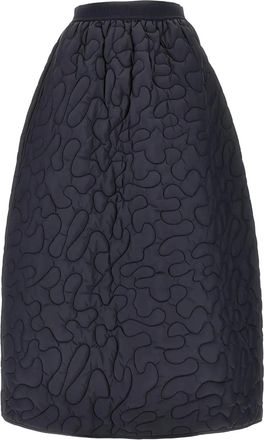 Emporio Armani jupe mi-longue matelassée - Bleu