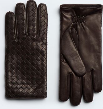 Bottega Veneta Gants en cuir Intrecciato - Marron - Homme - 8