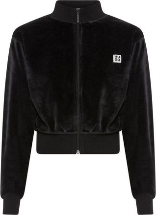 HUGO BOSS Sweatjacke VELVET mit leichtem Glanz