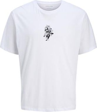 Jack & Jones Jjmiko Tee SS Crew Neck Pls - Grande Taille, Blanc., 4XL