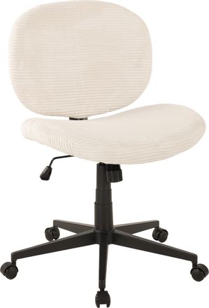 Duo Collection Drehstuhl Tilo - B&uuml;rostuhl aus Kordstoff in Grau, h&ouml;henverstellbar mit Wippmechanik - bequemer Homeoffice Schreibtischstuhl bis 110 kg (Creme)
