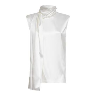 Bottega Veneta Femme, Blouses et Chemises, Blanc, Taille: 38 FR Silk Stretch Satin Top