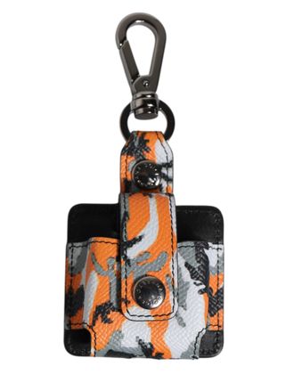 Dolce & Gabbana Mens Multicolor Camouflage Leather Airpods Case Calf Accessory