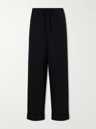 The Row Pantalon Large En Serge De Laine Delano - Noir