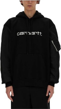 Junya Watanabe Homme, Sweatshirts et sweats &agrave; capuche, Noir, Taille: S Felpa